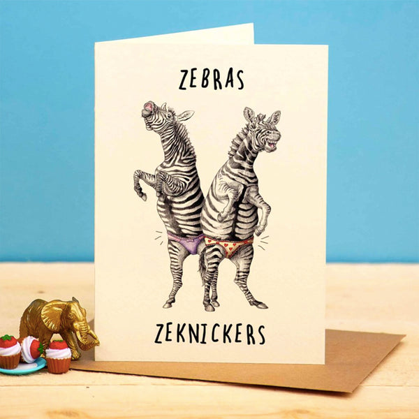 Zebras Zeknickers Greeting Card - Lattanzios